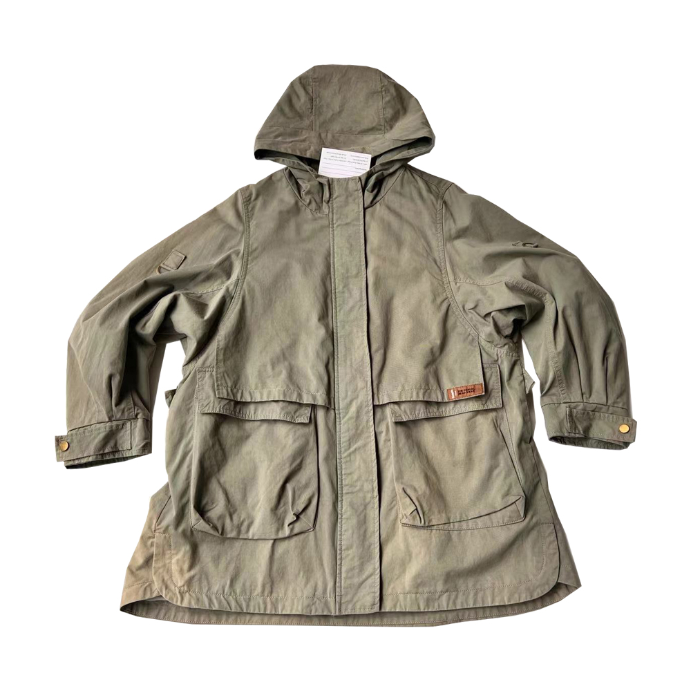 Women's wholesale custom army Green Anorak Jacket Military Parka Coat ...